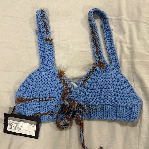 Prada | Tops | Prada Crochet Bralette Size Medium Nwt | Poshmark